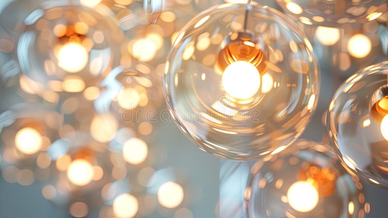 A Bunch of Light Bulbs are Hanging from the Ceiling, Creating a Warm ...