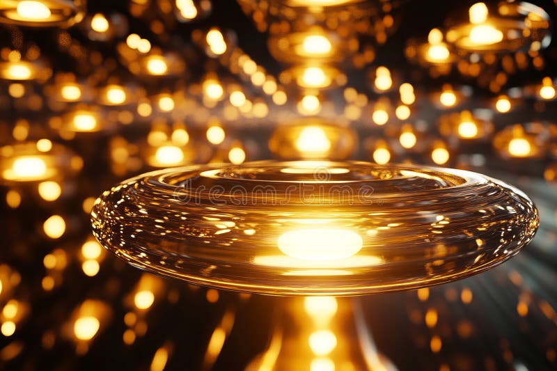 A Bunch of Lights are Shining on a Round Object Stock Illustration ...