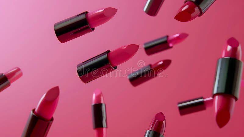 A Bunch of Lipsticks Floating on a Solid Color Background. this is AI ...