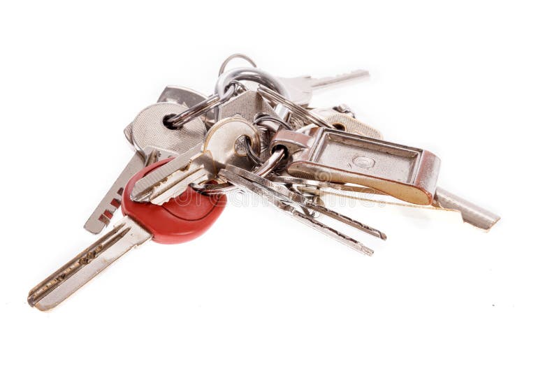 Bunch of Many Keys in One Place Isolated on White Surface Stock Photo ...