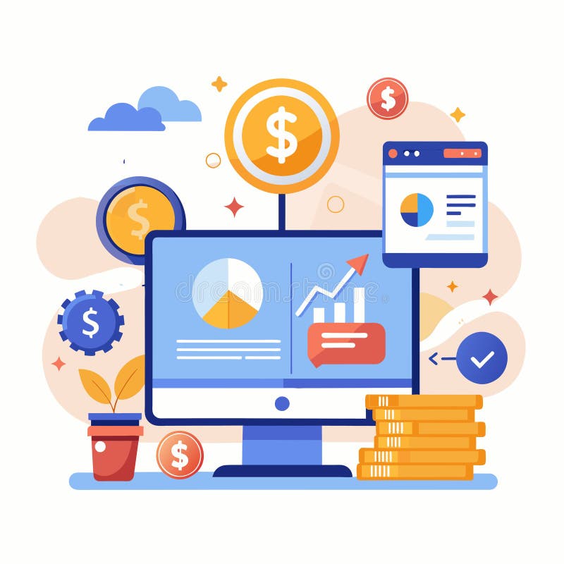 Bunch of Money Placed on a Computer Screen Showcasing Website ...