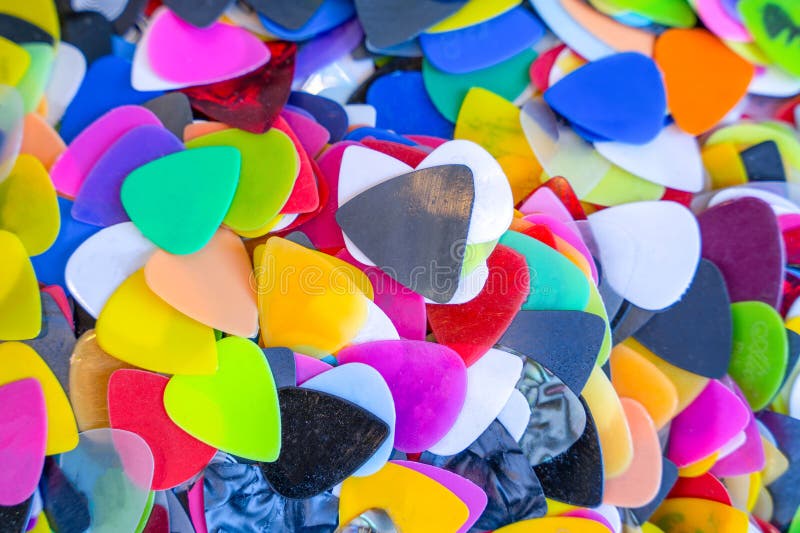 Bunch of Multi-colored Bright Picks for Playing Guitar Collection of ...