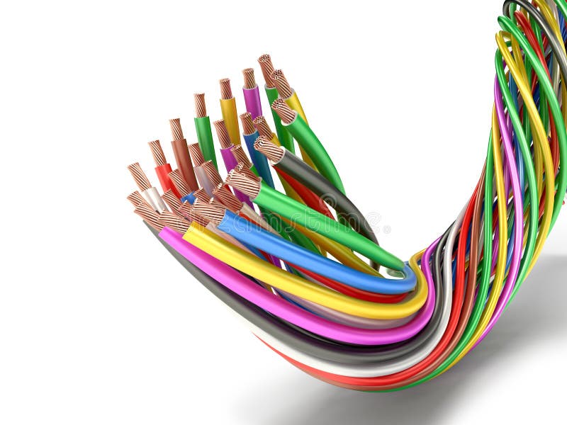 A Bunch of Multi-colored Electric Wires. Stock Illustration ...