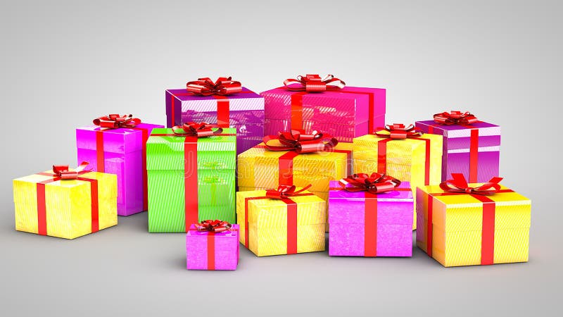 Pile of Multi-colored Gift Boxes. Stock Image - Image of ball, multi ...