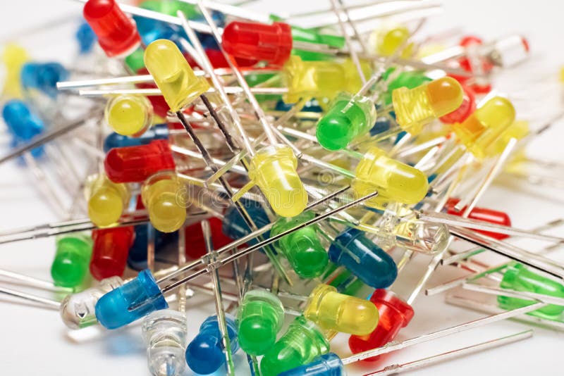 A Bunch of Multi Colored LEDs Closeup Stock Image - Image of energy ...