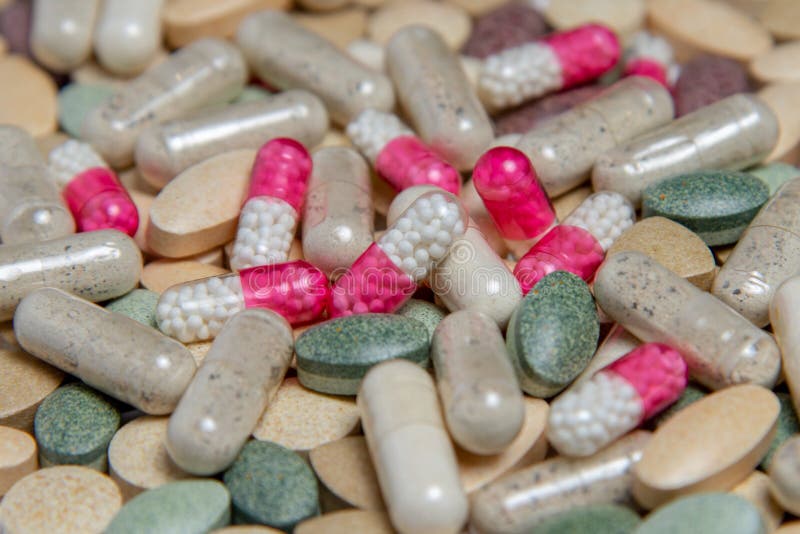 A Bunch of Multi-colored Pills Stock Photo - Image of help, pharmacy ...