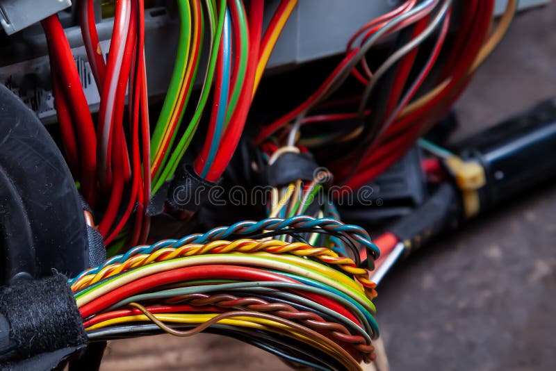 A Bunch of Multi-colored Wires Connecting Various Electronic Systems ...