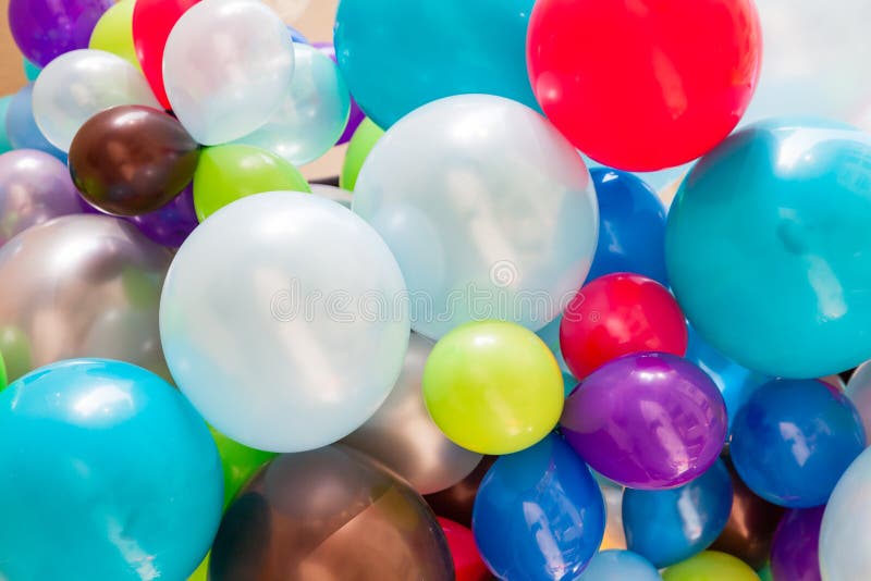 A Bunch of Multi-Coloured Balloons Stock Photo - Image of happy, helium ...