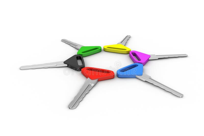 151_A Bunch of Multi-colored Keys Stock Vector - Illustration of ...