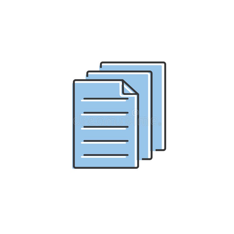 Bunch of Notes or Stack of Documents Line Art Vector Icon for Apps ...