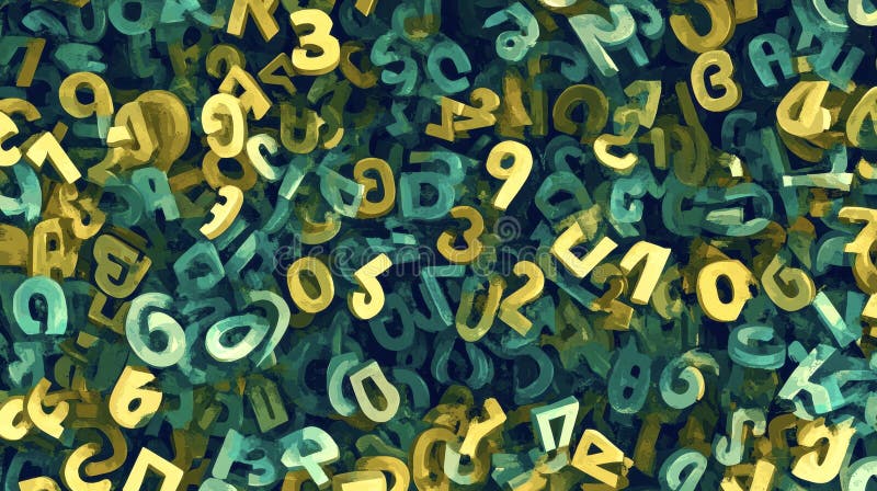 A Bunch of Numbers are Scattered All Over the Image Stock Illustration ...
