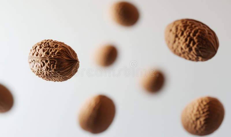 A Bunch of Nuts are Flying through the Air Stock Image - Image of ...