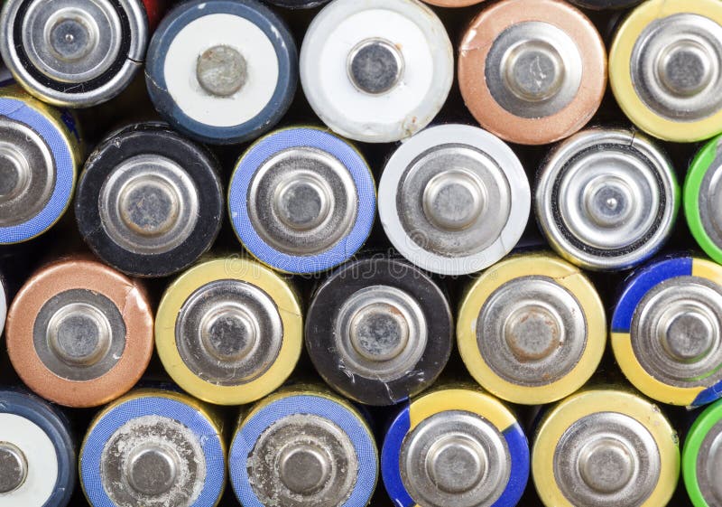 A bunch of old batteries stock photo. Image of environmental - 223389072