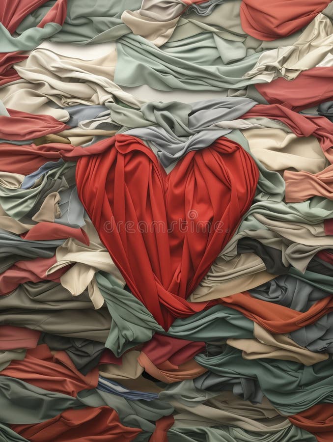 Bunch of Old Colorful Clothes Forming a Heart Shape in the Middle ...