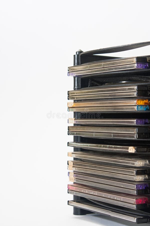 Bunch of Old Compact Discs in Plastic Shelf Stock Image - Image of cdrw ...