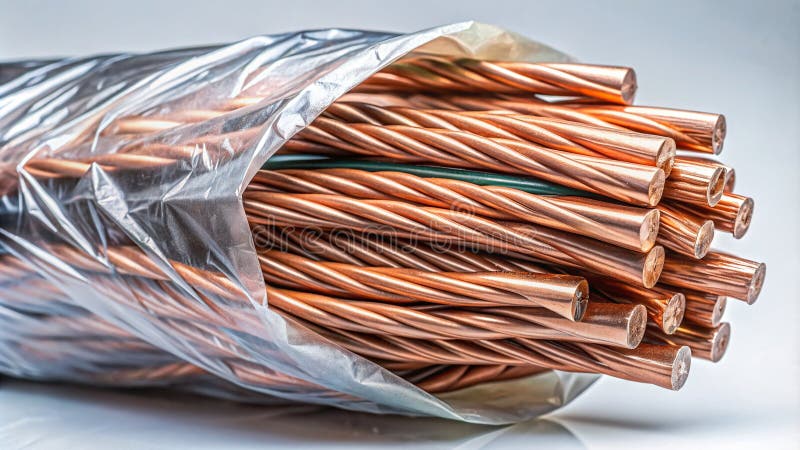 A Bunch of Old Copper Cables in a Plastic Sheath Front View AI ...
