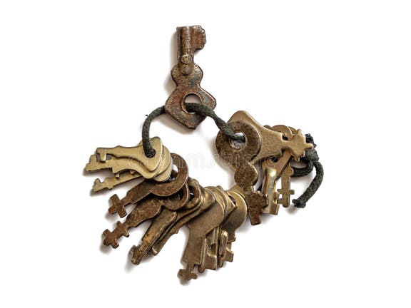 Bunch of Old Keys from Different Locks on a Black String Stock Photo ...