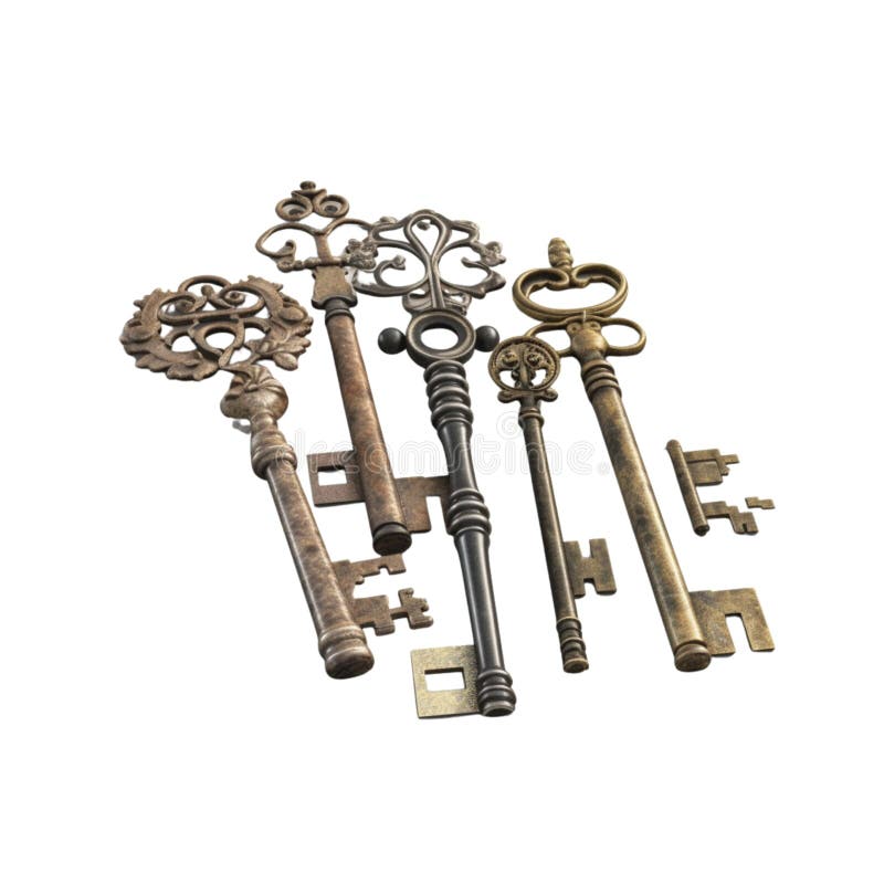 Bunch of Old Keys, Generated Ai Stock Illustration - Illustration of ...