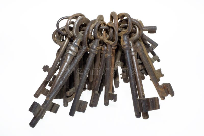 Bunch Of Old Keys Isolated On White Background Picture. Image: 6660082