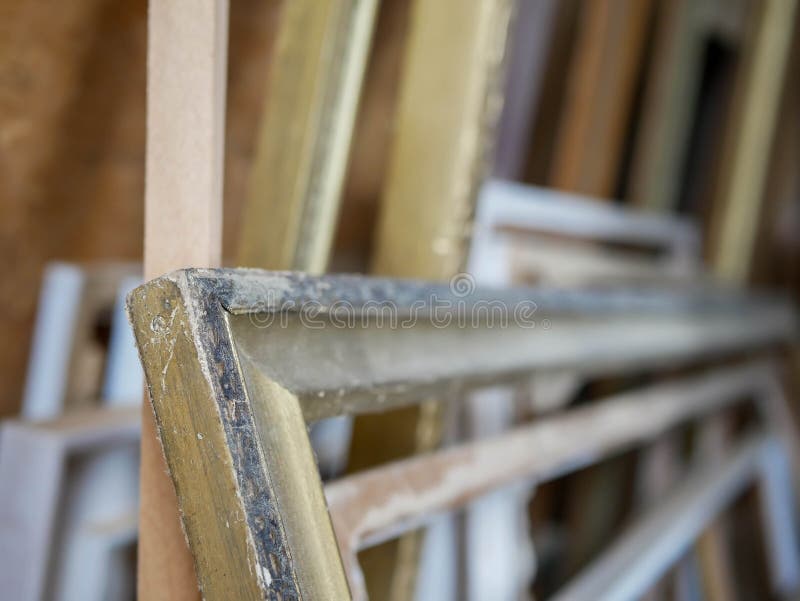 A Bunch of Old, Used Picture Frames Stock Photo - Image of front ...