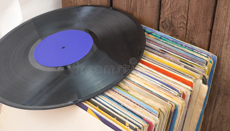A Bunch of Old Vinyl Records. Retro Music Recording Stock Photo - Image ...