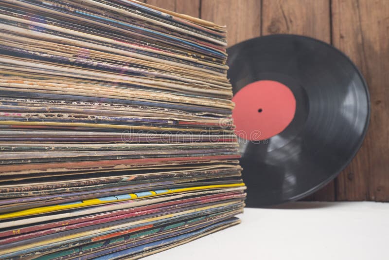 A Bunch of Old Vinyl Records. Retro Music Recording Stock Photo - Image ...