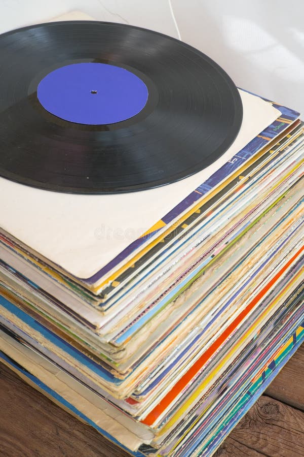 A Bunch of Old Vinyl Records. Retro Music Recording Stock Photo - Image ...