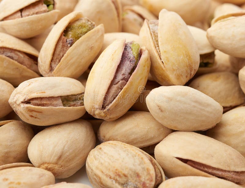 Bunch of Open Pistachios with Salt Stock Photo - Image of salted ...