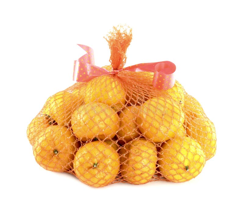 Oranges Packaged in Red Netting Stock Photo - Image of citrus, juice ...