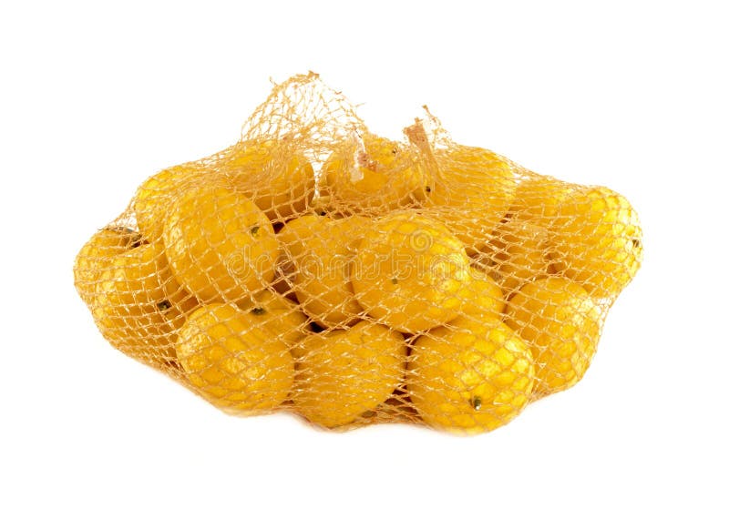 Oranges Packaged in Red Netting Stock Photo - Image of citrus, juice ...