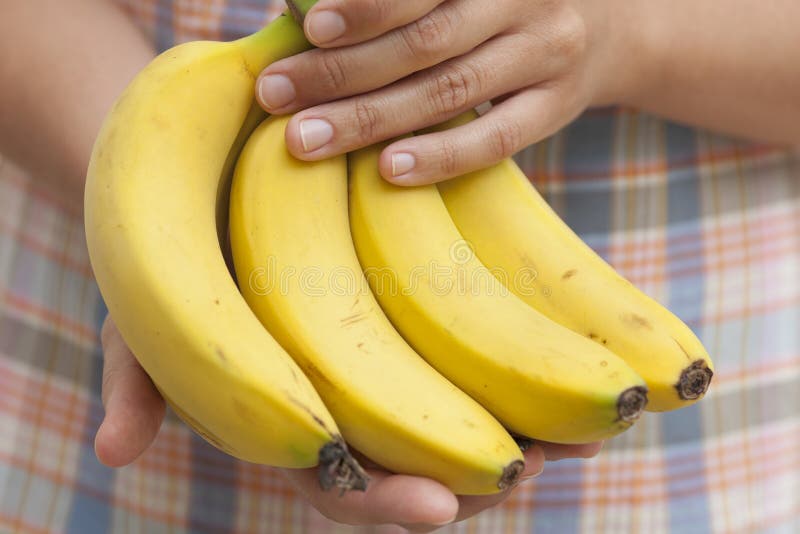 Bunch of Organic Banana in Hands Stock Photo - Image of vegetarian ...