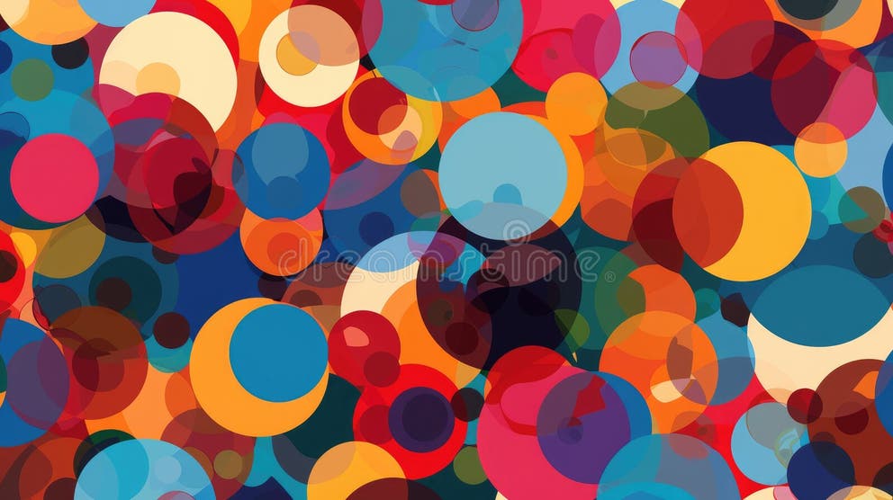 A Bunch of Overlapping Translucent Circles with Various Bright Colors ...