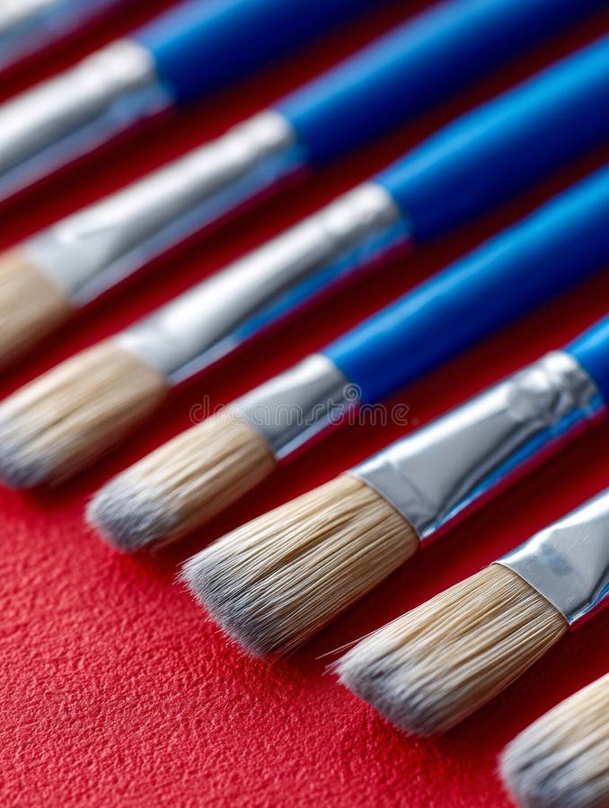 Paint Brush Sitting Top White Surface Stock Photos - Free & Royalty ...