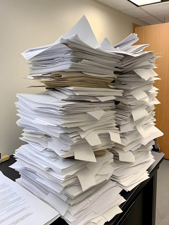 A Bunch of Paper Documents. Business Paperwork Mess on a Desk Stock ...