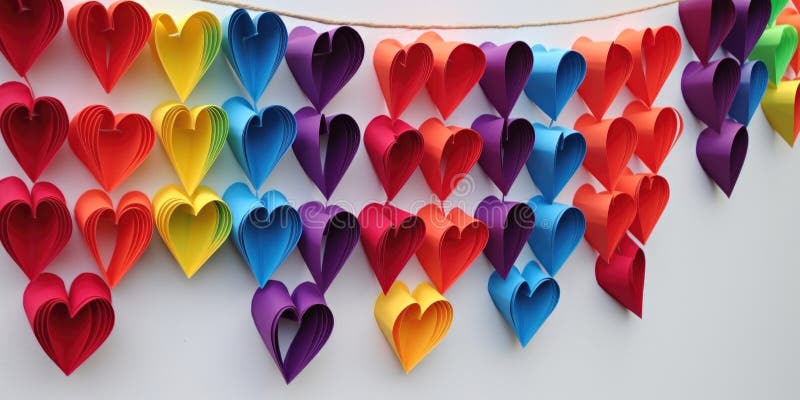 Hearts on string. stock image. Image of craft, clothesline - 83842067