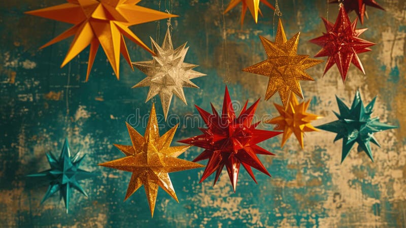 A Bunch of Paper Stars Hanging from the Ceiling. Perfect for Adding a ...