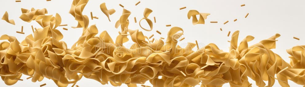 A Bunch of Pasta Flying in the Air on a White Background. Generative AI ...