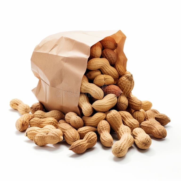 A Bunch of Peanuts in a Paper Bag Stock Image - Image of protein ...