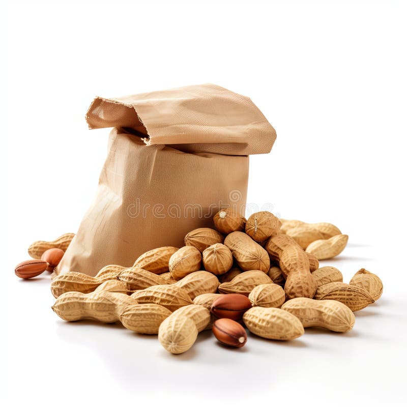 A Bunch of Peanuts in a Paper Bag Stock Image - Image of snack, seed ...