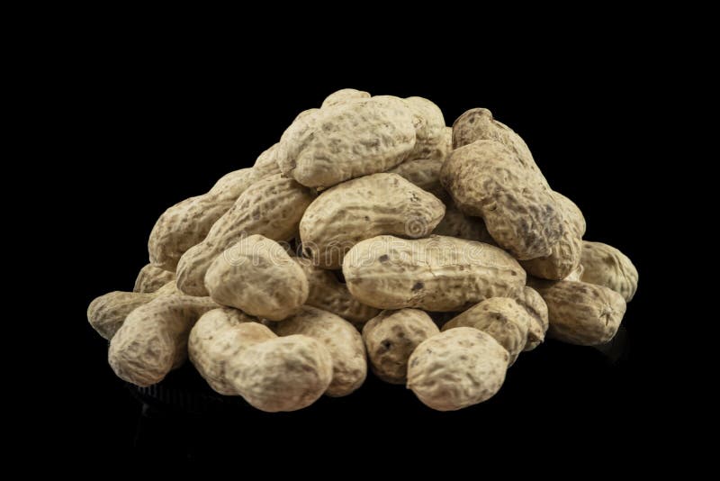 Bunch of Peanuts in Shells. Peanuts Isolated on Black Stock Image ...