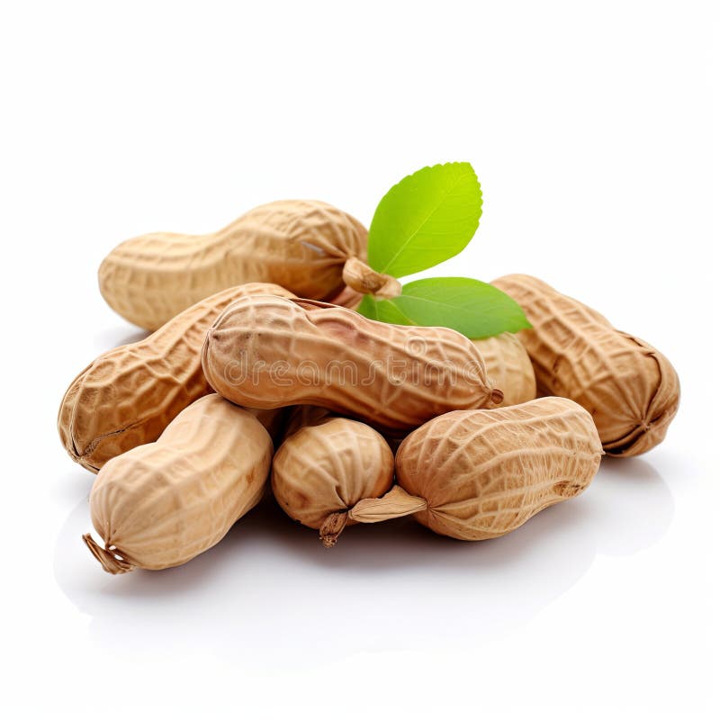 A Bunch of Peanuts on a White Background Stock Image - Image of organic ...