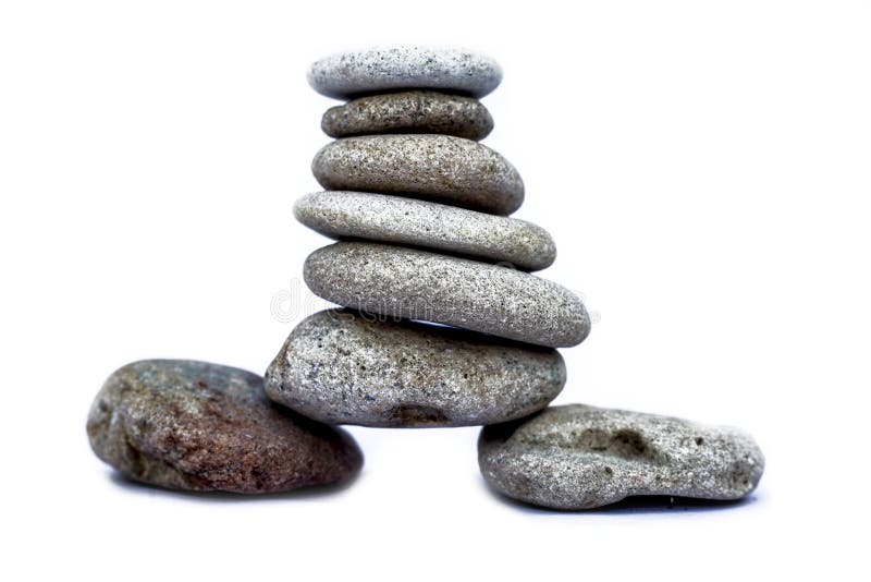 A Bunch of Pebbles or Small Stones on Each Other Isolated on White ...