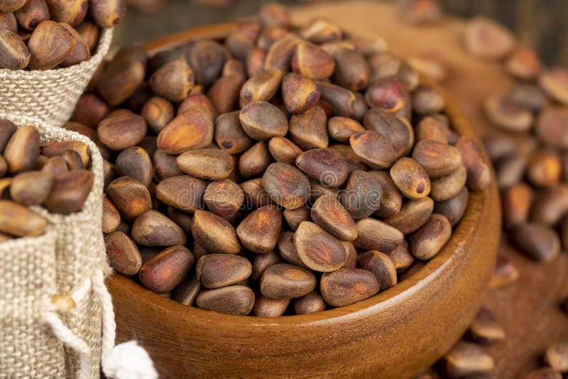 A Bunch of Pine Nuts in the Shell Stock Image - Image of bunch, healthy ...