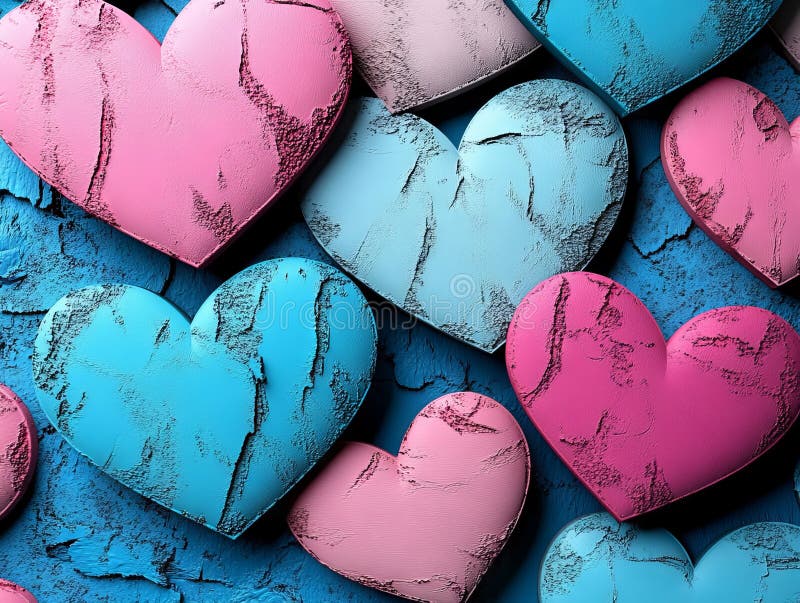 Different Hearts Multiple Colors Pink Background Stock Photos - Free ...