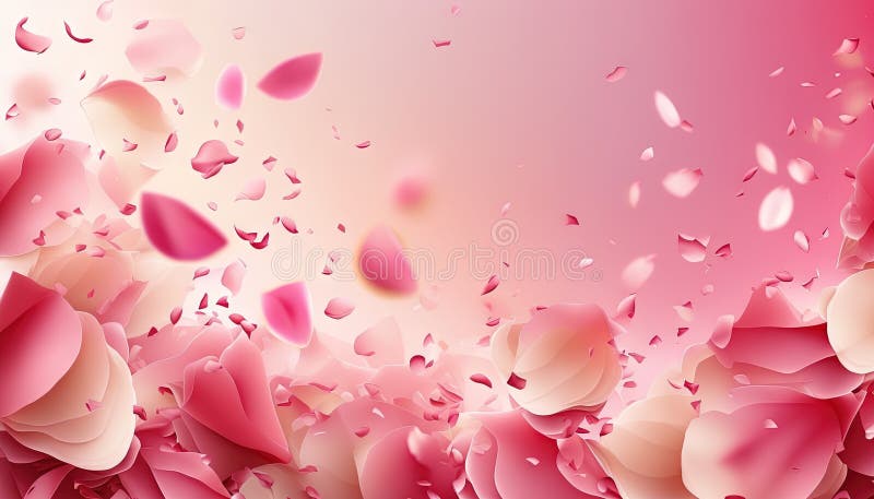 A Bunch of Pink Flowers with Petals on a Pink Background Stock ...
