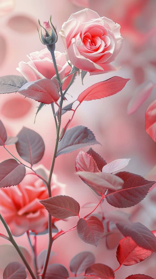 Bunch of Pink Roses on Pink Background Stock Photo - Image of flowers ...