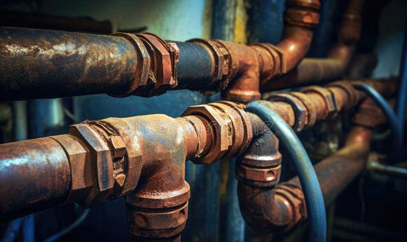 A Complex Network of Interconnected Pipes Stock Illustration ...