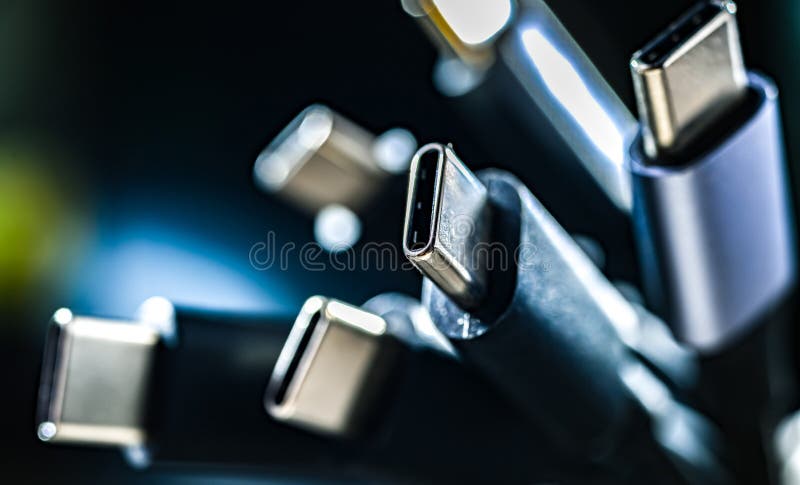 A Bunch of Plugs of USB Type-C Stock Image - Image of digital, closeup ...