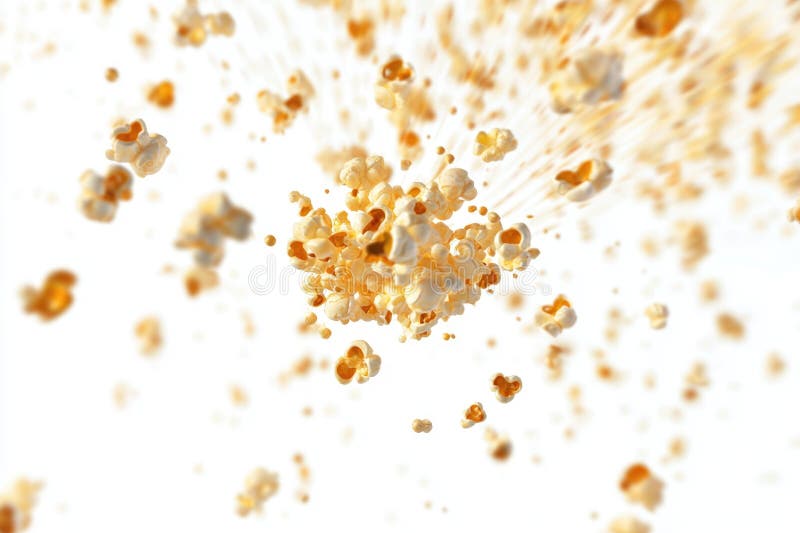 A Bunch of Popcorn Balls Flying through the Air Stock Photo - Image of ...