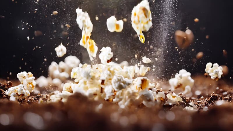 A Bunch of Popcorn is Falling from the Sky Stock Video - Video of ...
